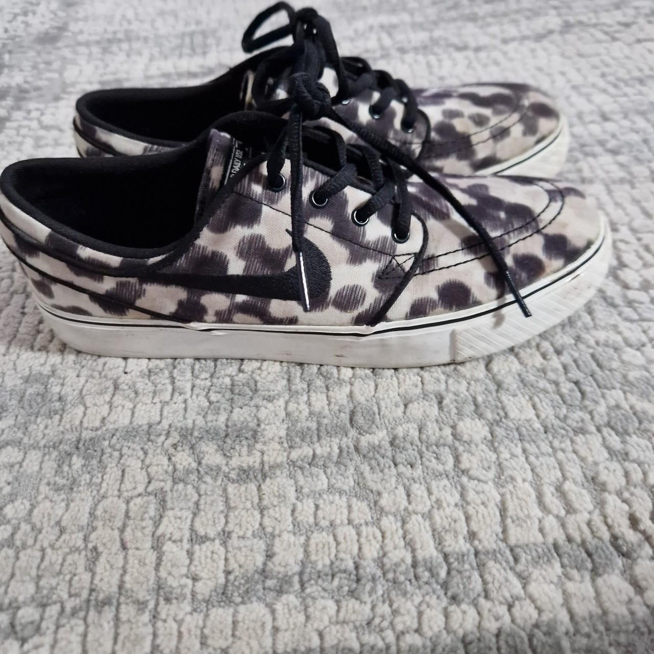 Nike leopard print plimsoll style trainers, used but... - Depop