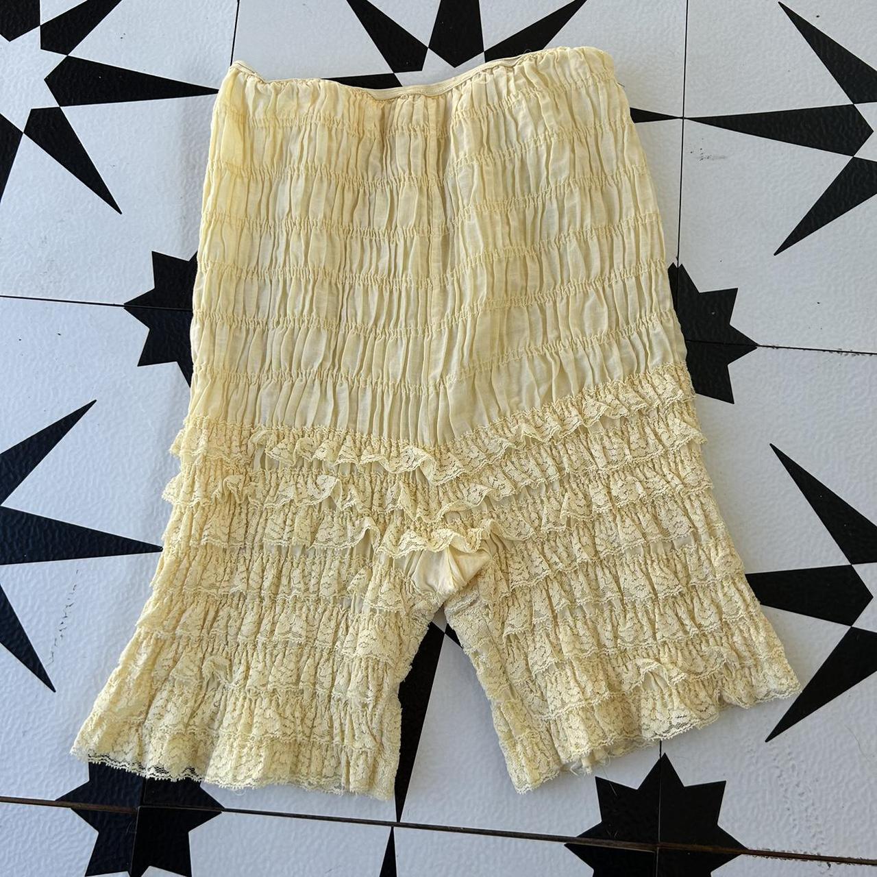 60s/70s Vintage Lace Ruffle Bloomer High Waisted... - Depop
