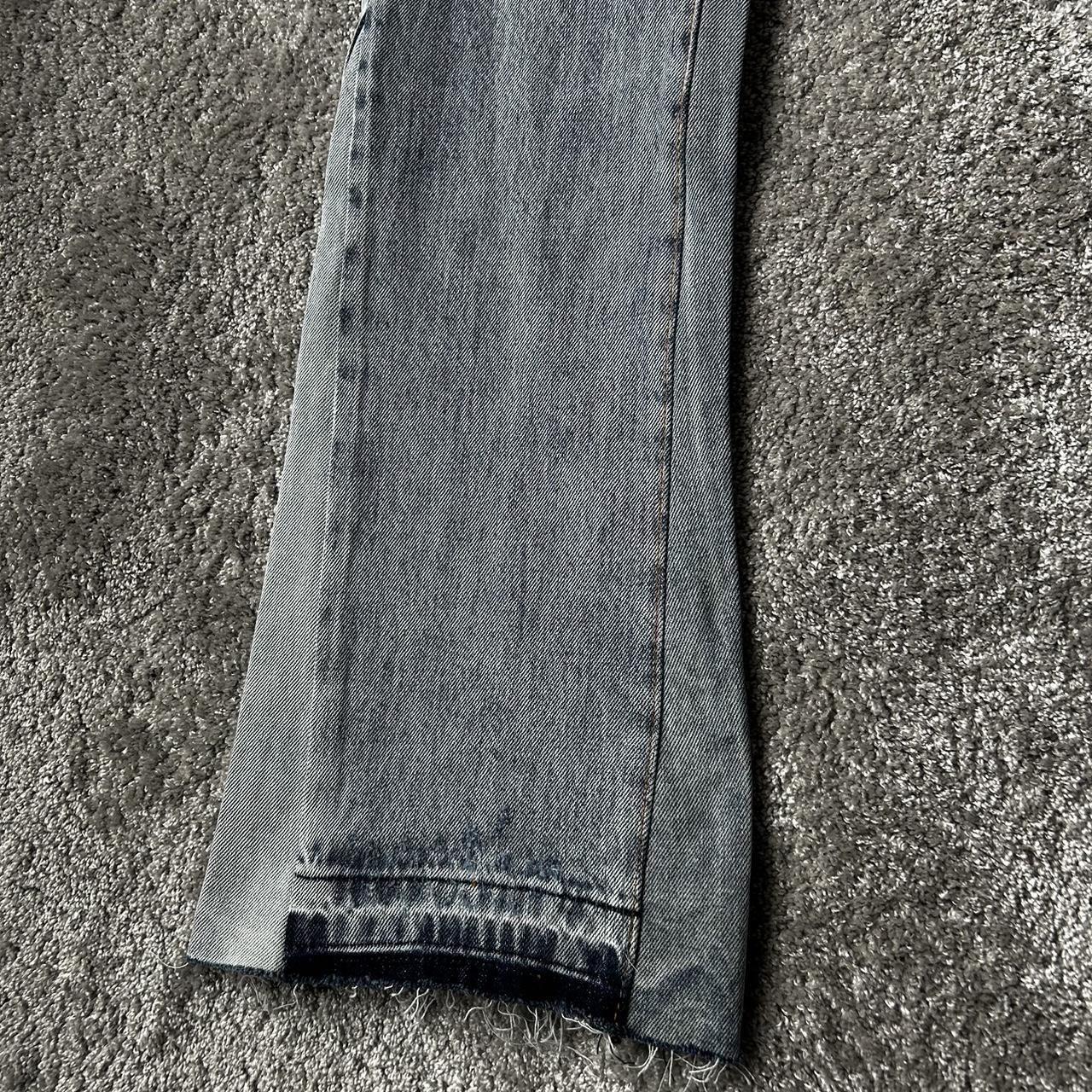 Blue mnml flared denim Brand new, never worn Can... - Depop