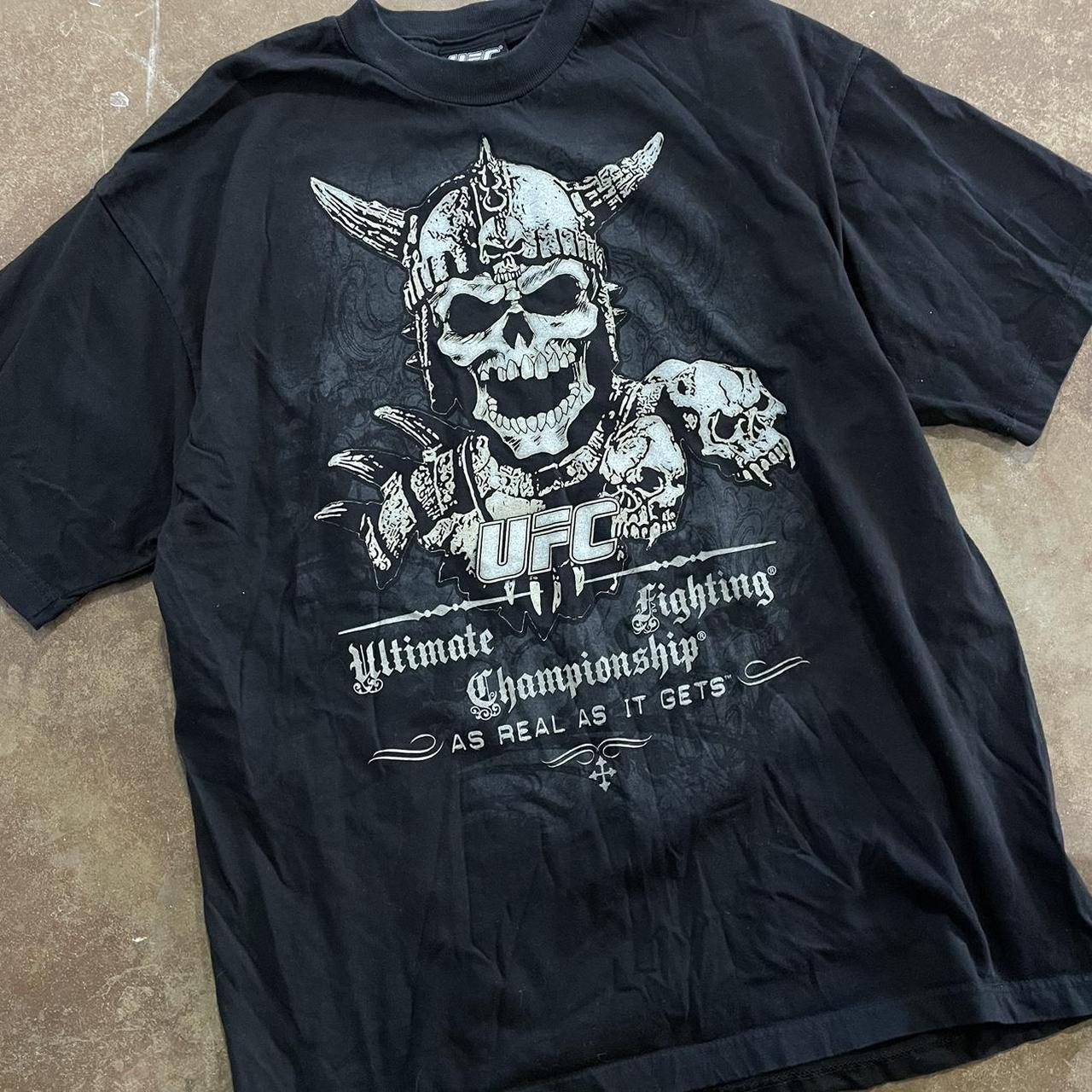2000s UFC Viking Skeleton T shirt Size XL 23 x... | Depop