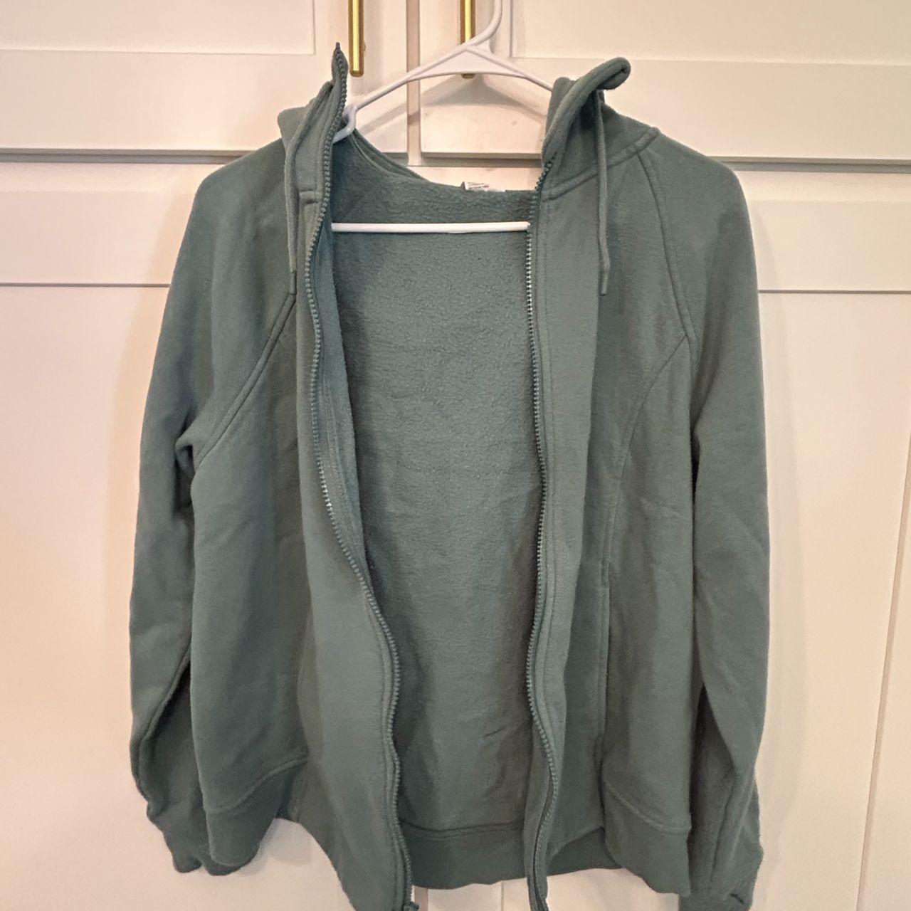 soft scuba sage green zip up | Depop