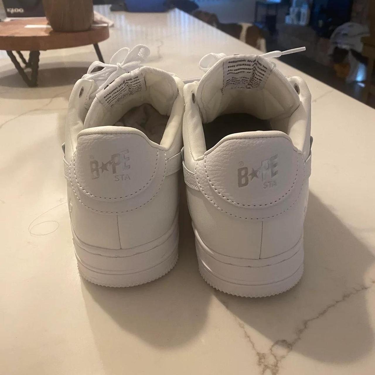 White bapestas in size 10uk sizing ⚠️SHIPPING... - Depop