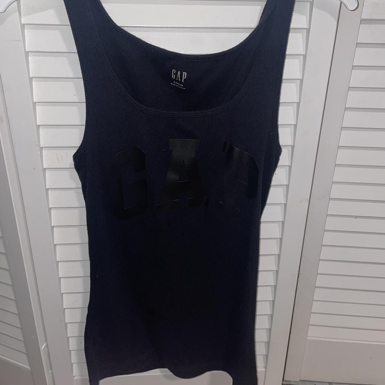 Black Gap tank top that says GAP in the... - Depop