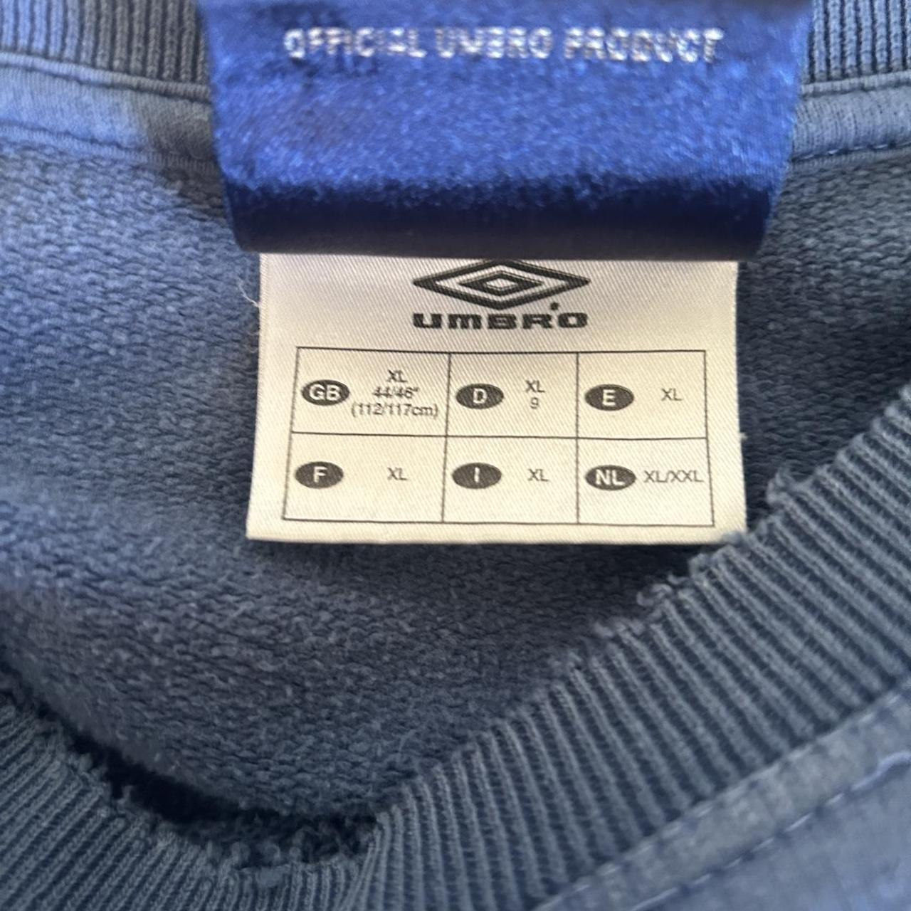 Super sick vintage umbro blue crewneck. hole under... - Depop