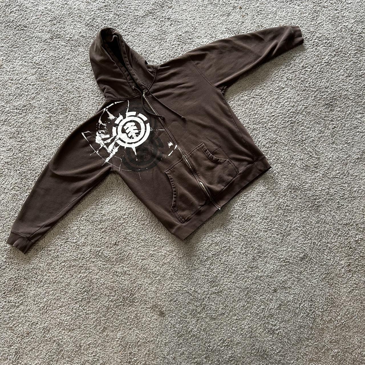 Awesome brown element zip up hoodie with a sick... - Depop