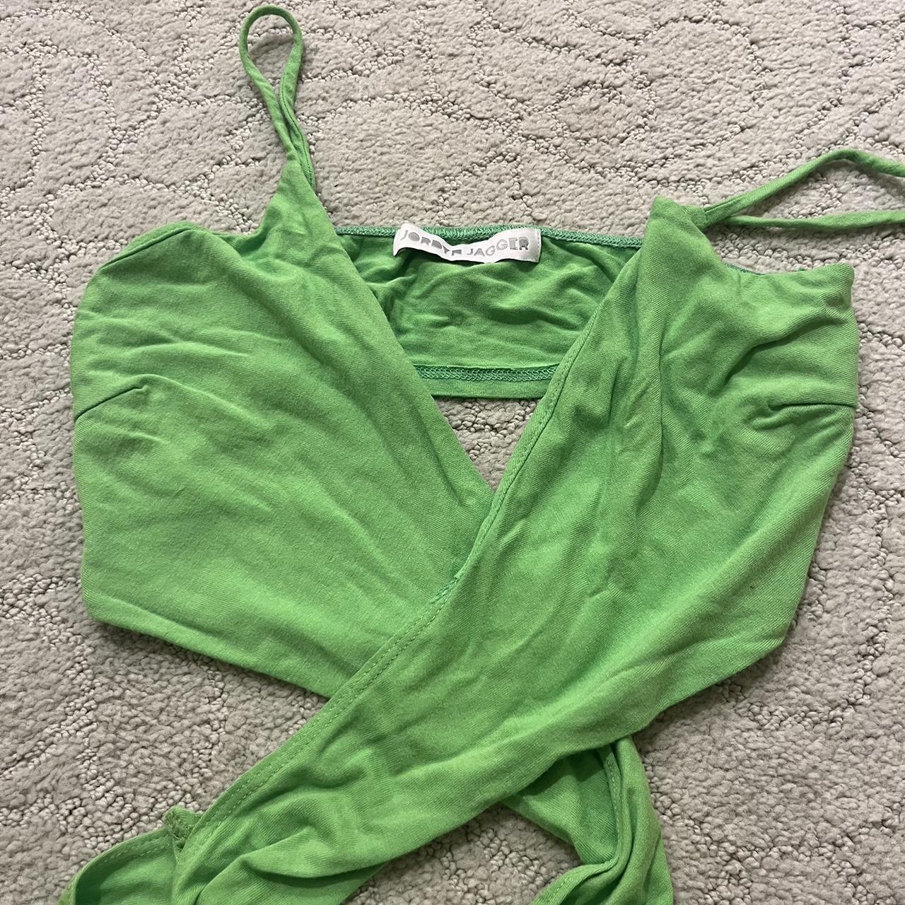 super cute green wrap around crop top - Depop