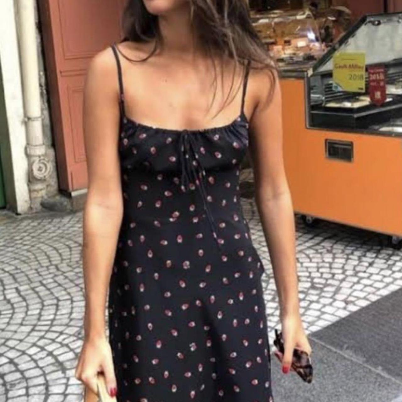 Realization par mini strawberry dress 100% silk Used... - Depop