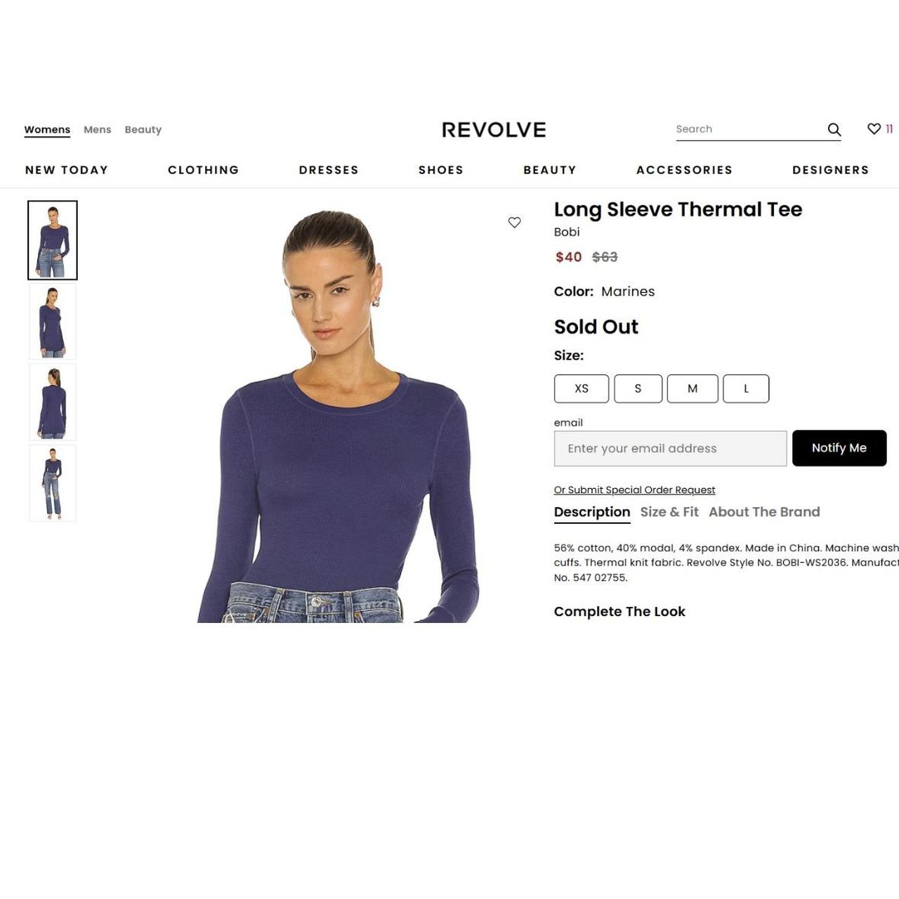 Bobi Revolve Cropped Long Sleeve Thermal Tee -... - Depop