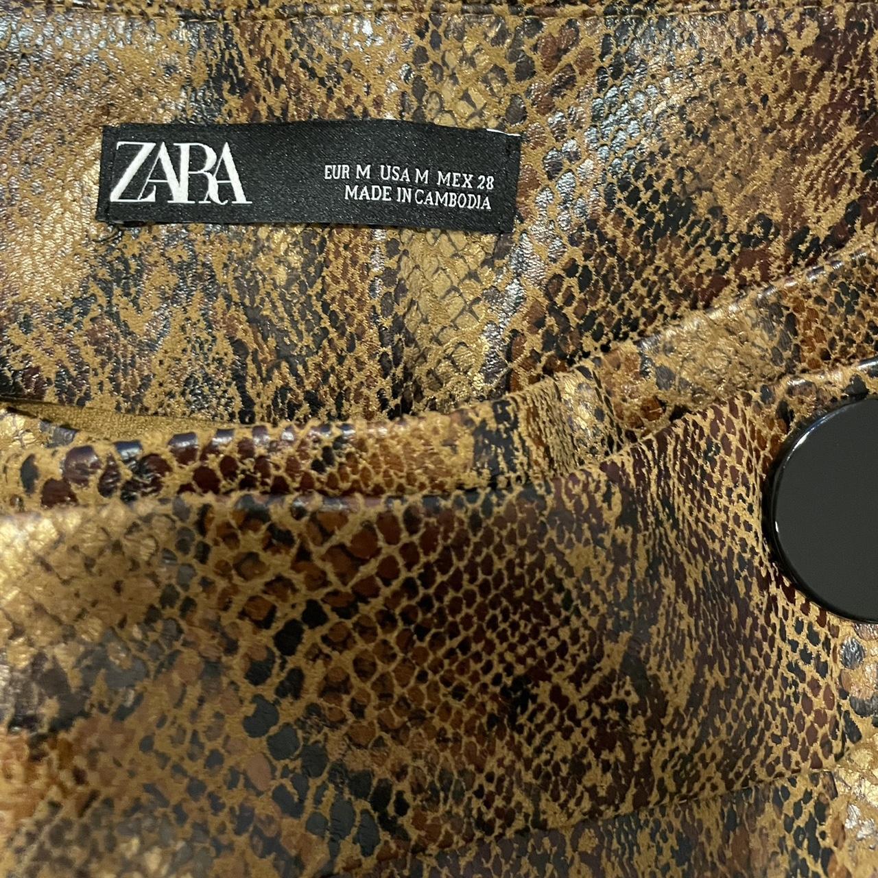 NWOT Zara #Snake Print #Skort Color: brown/tan/gold... - Depop