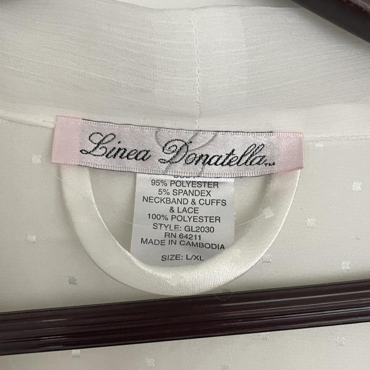 VINTAGE Linea Donatella White Lace Wrap Silk Robe - Depop