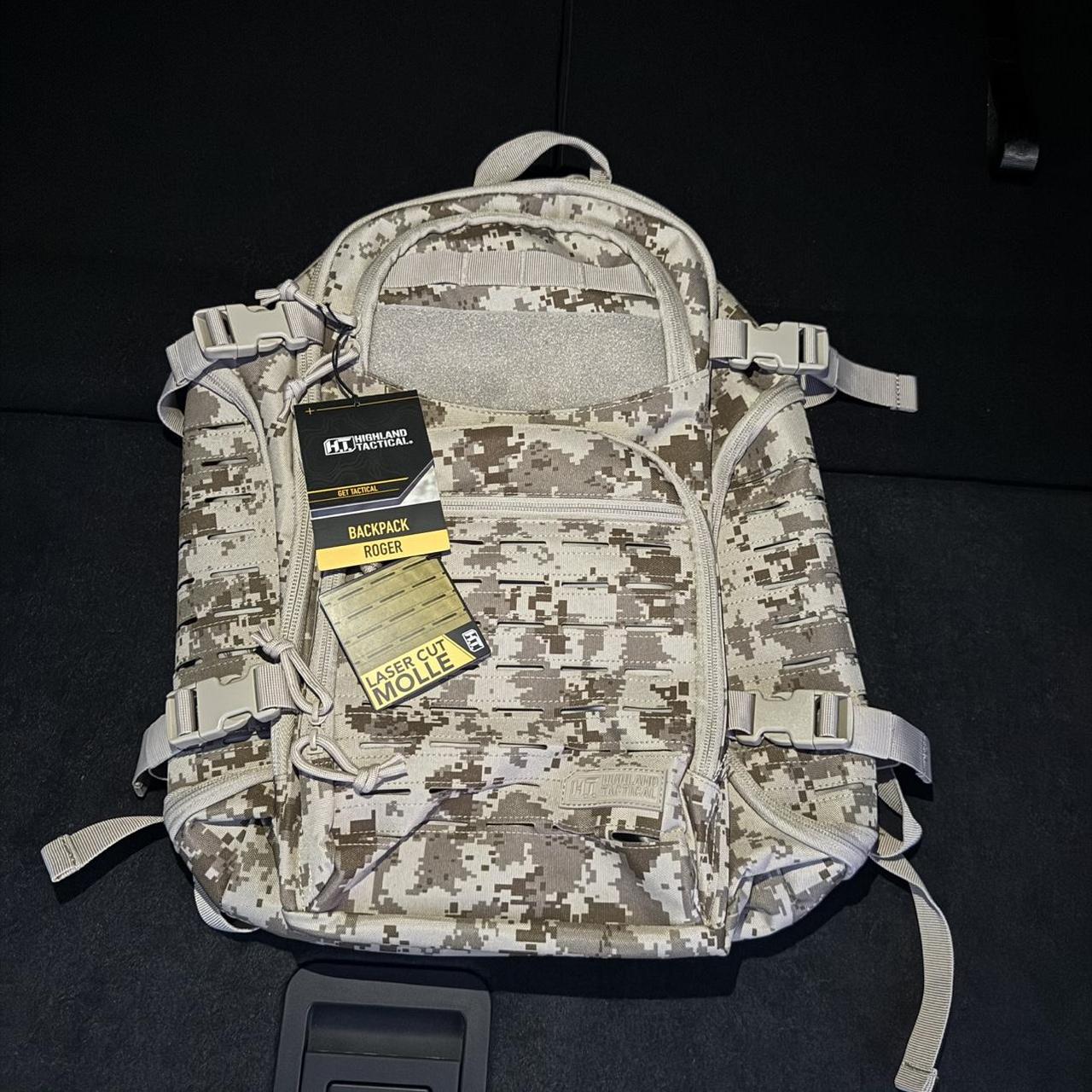 Highland Tactical Roger Backpack Desert Digi... | Depop