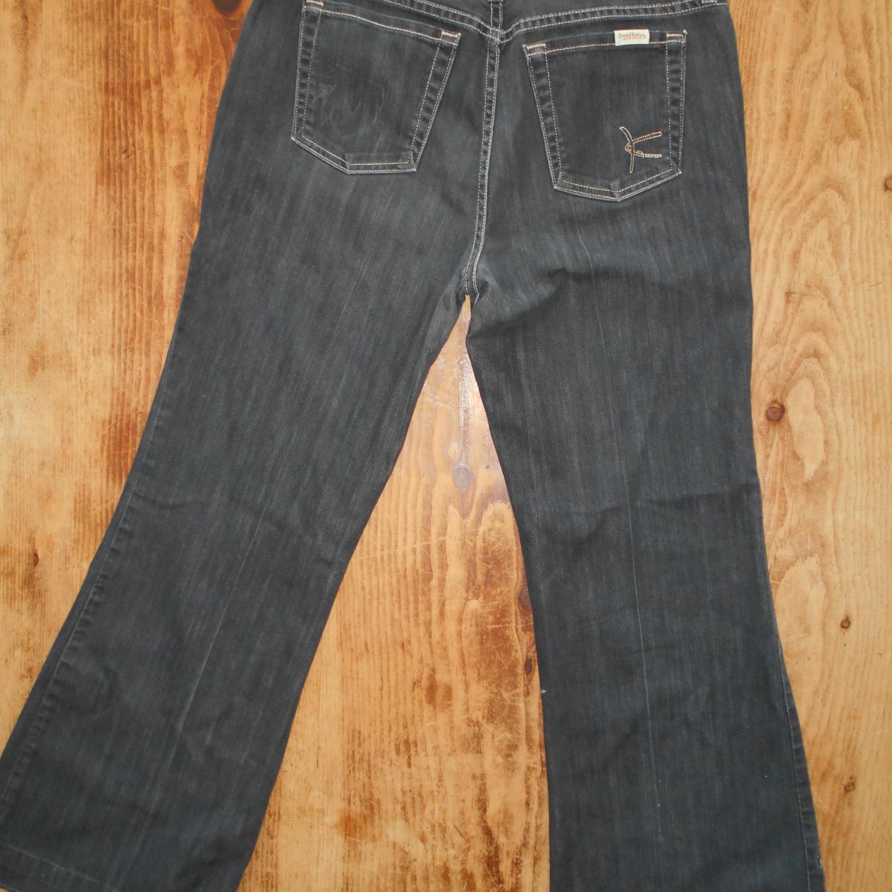 high waisted black jean like pants hand painted -... - Depop