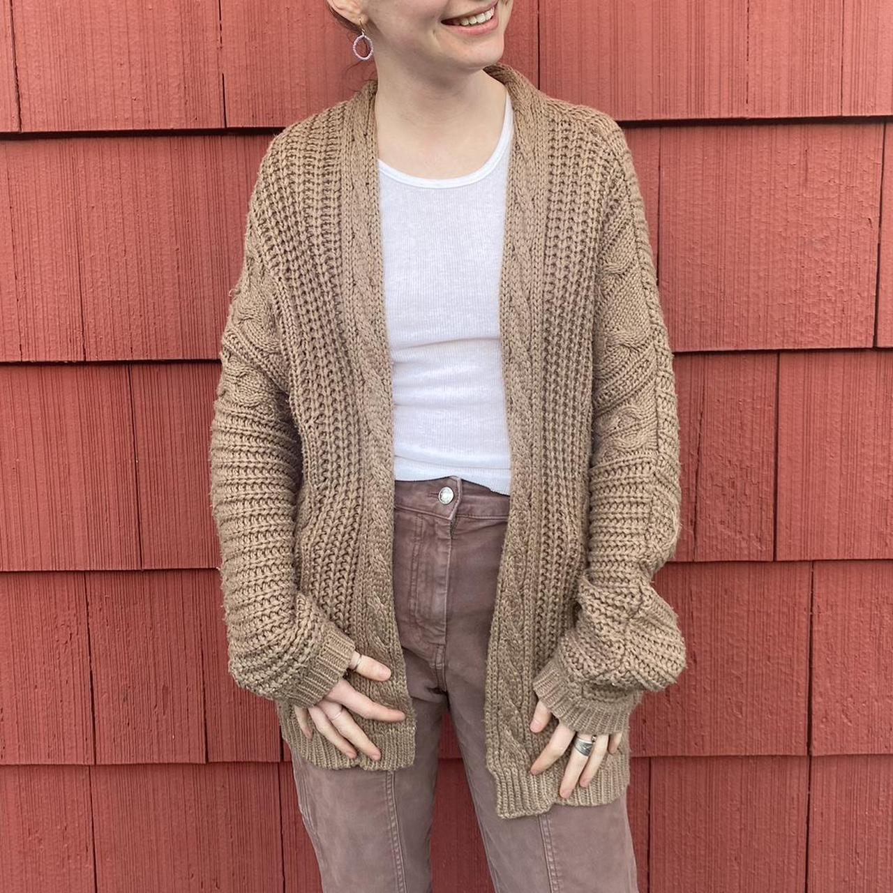 LA Hearts Woven Light Brown Cardigan | Good... - Depop