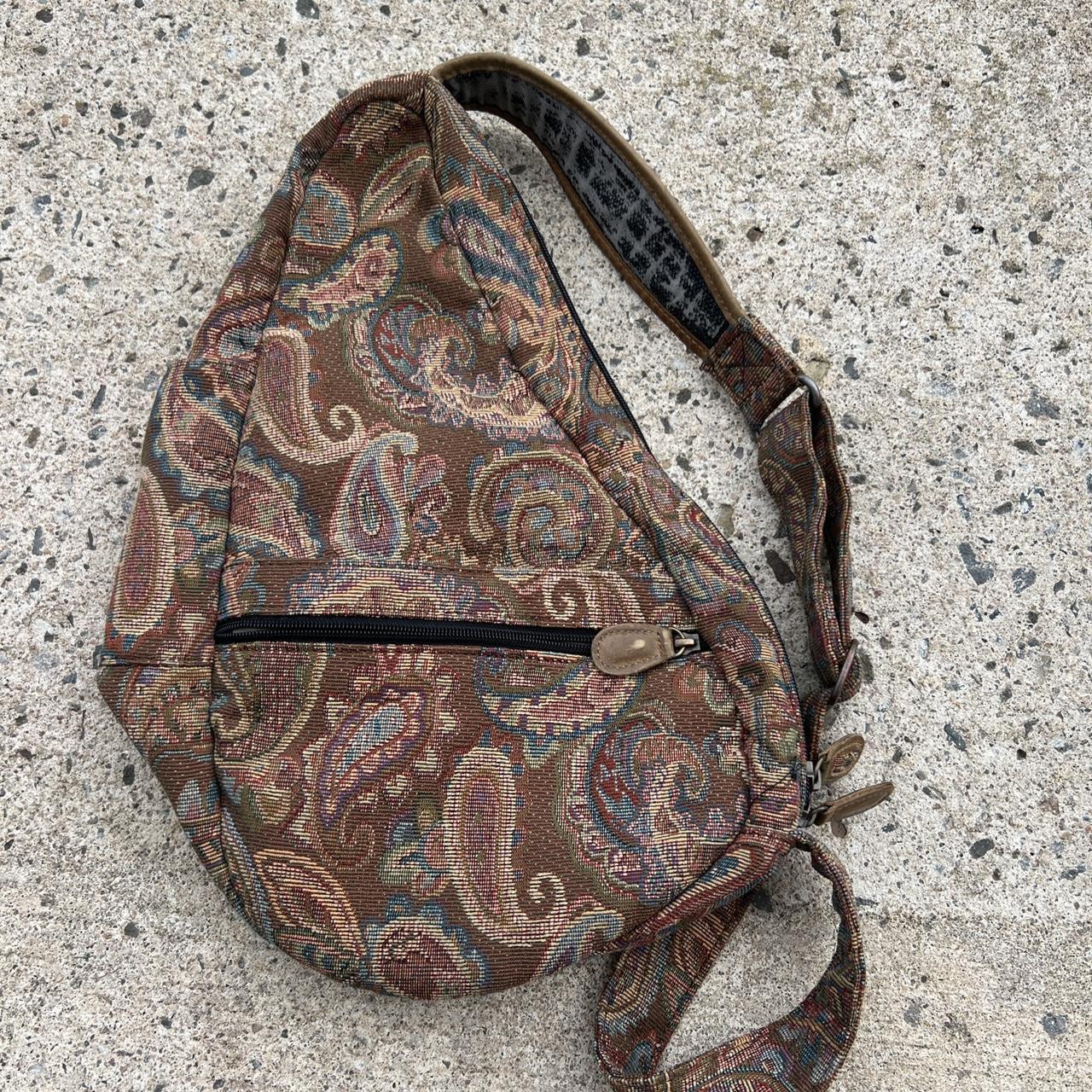 Vintage LL bean ameribag sling bag tapestry design... - Depop