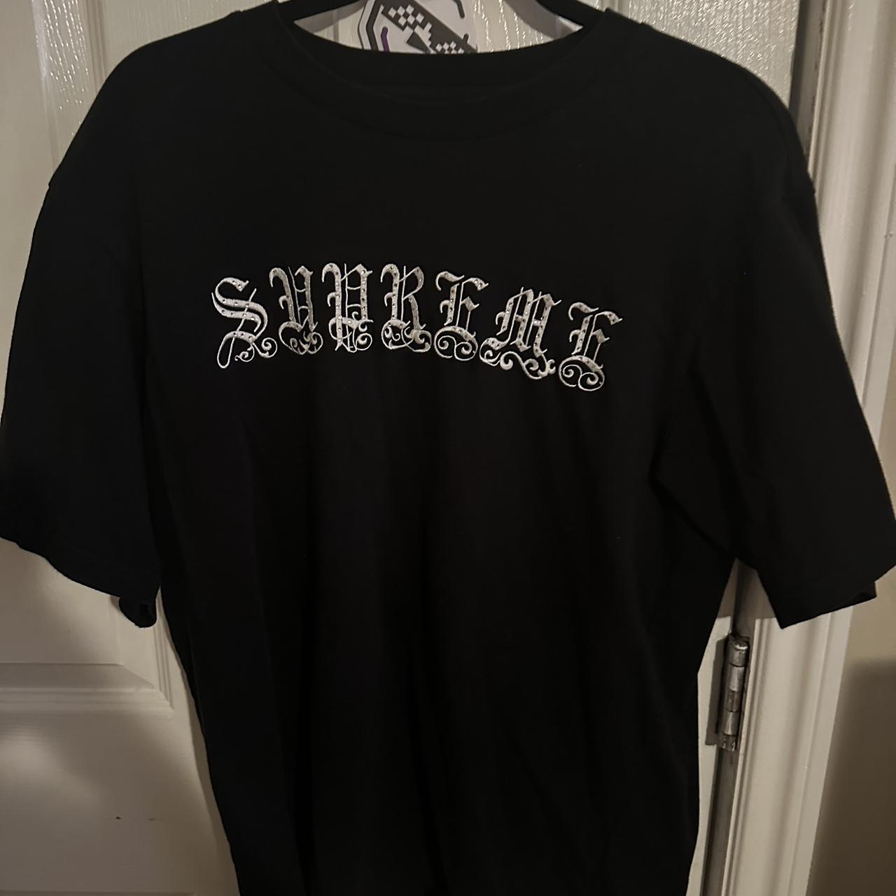 Supreme Old english rhinestone tee Size M All stones... - Depop