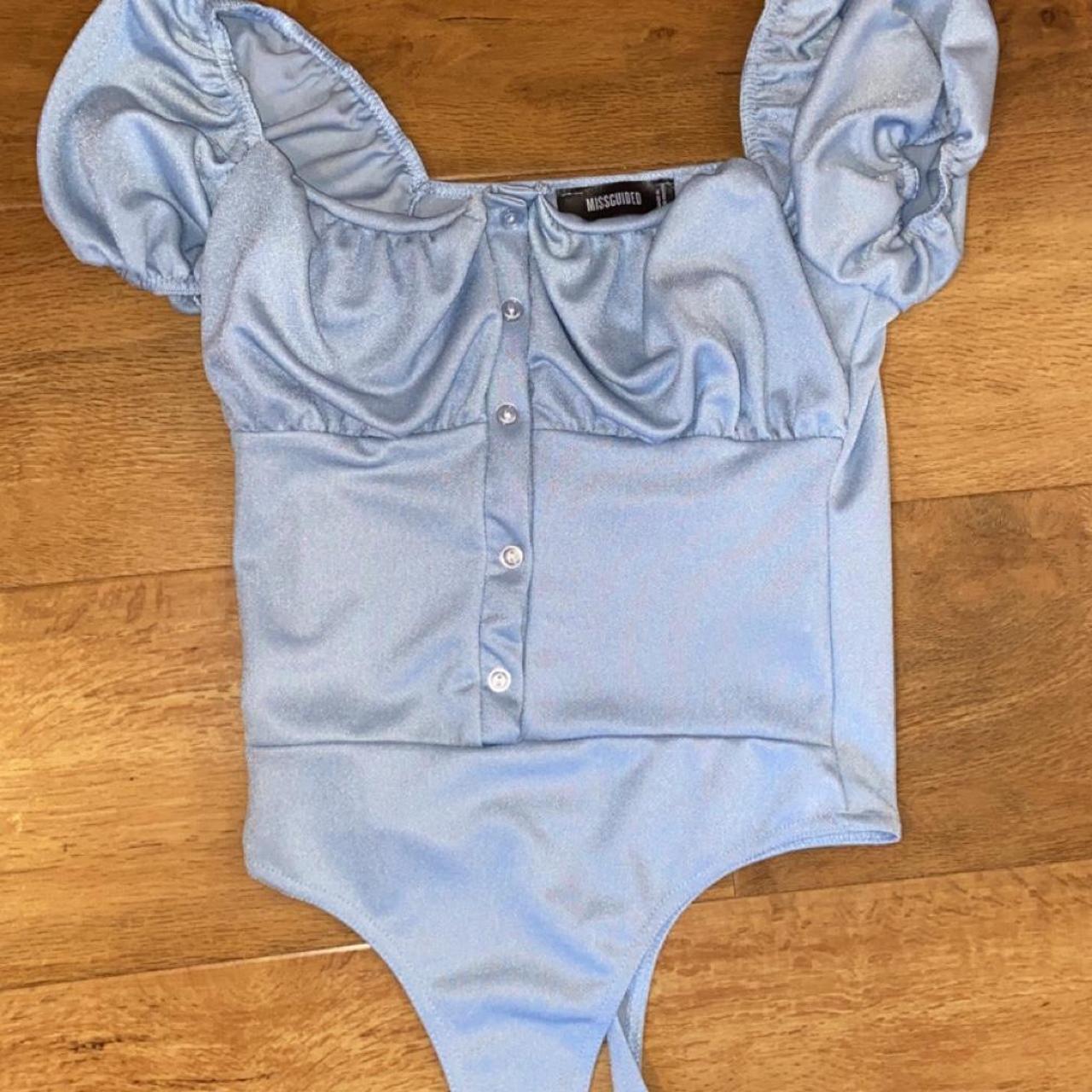Misguided light blue bodysuit. Size 6. Worn twice.... - Depop
