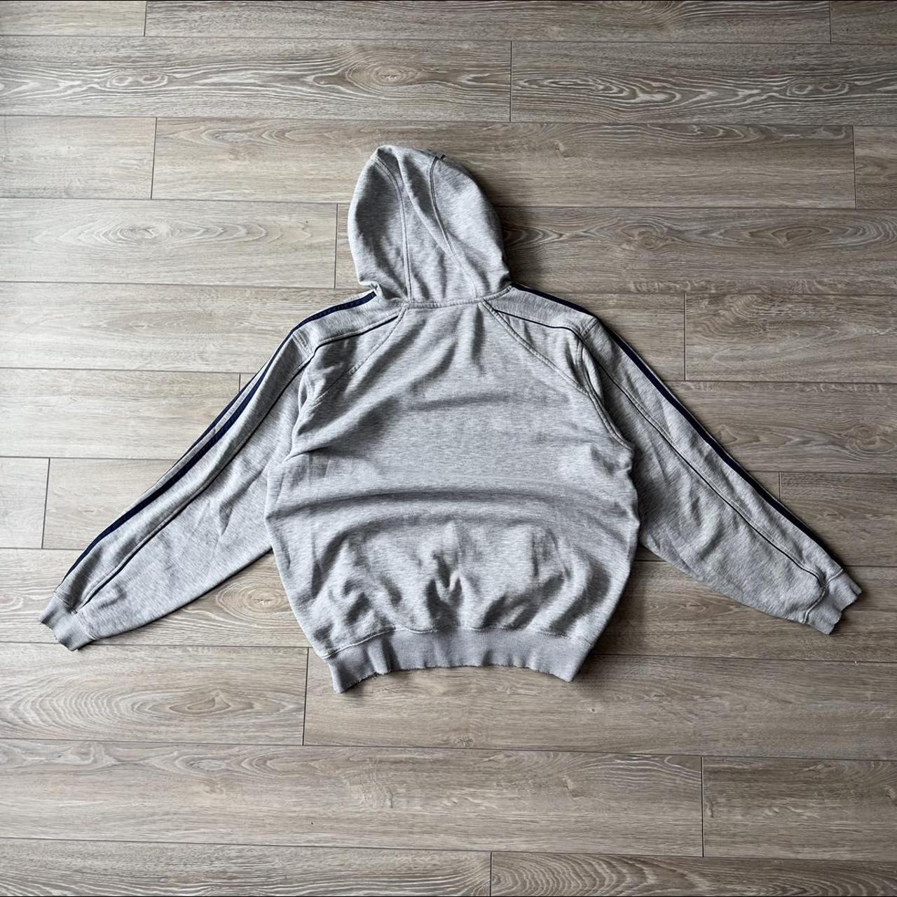 Distressed Y2K Adidas Center Logo Hoodie Distress... - Depop