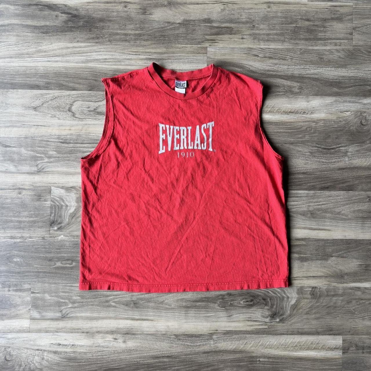 Y2K Red Everlast Sleevless Work Out T-Shirt Fits... - Depop