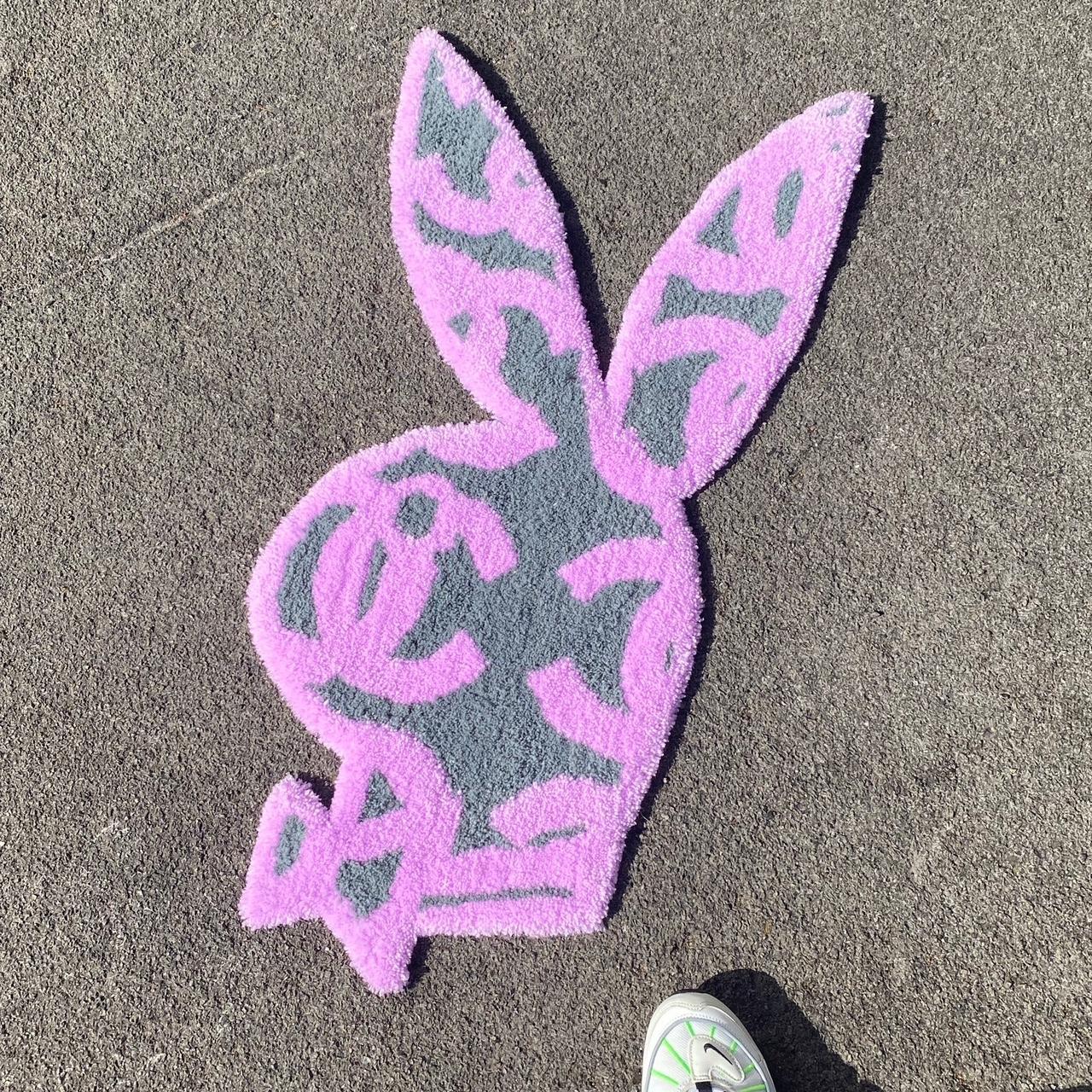 Tufted Pink and Grey "C" Bunny Rug 3 FT #chanel... - Depop