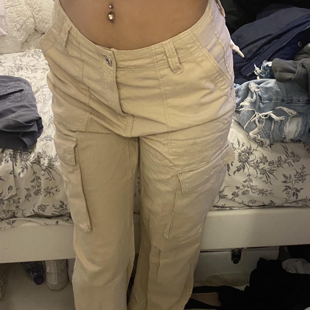 straight leg cream cargo pants. paid alot of money... - Depop