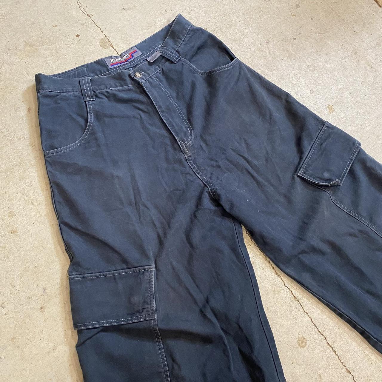 Huge vintage Breakdown wide leg cargo rave pants in... - Depop