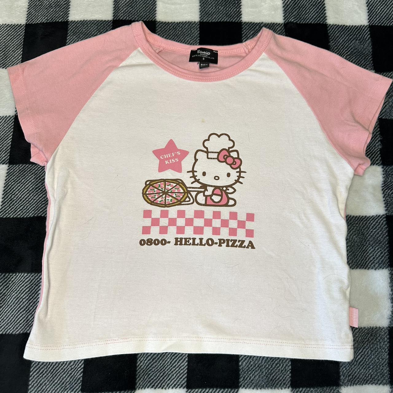Hello Kitty crop top size small, has small stain... - Depop