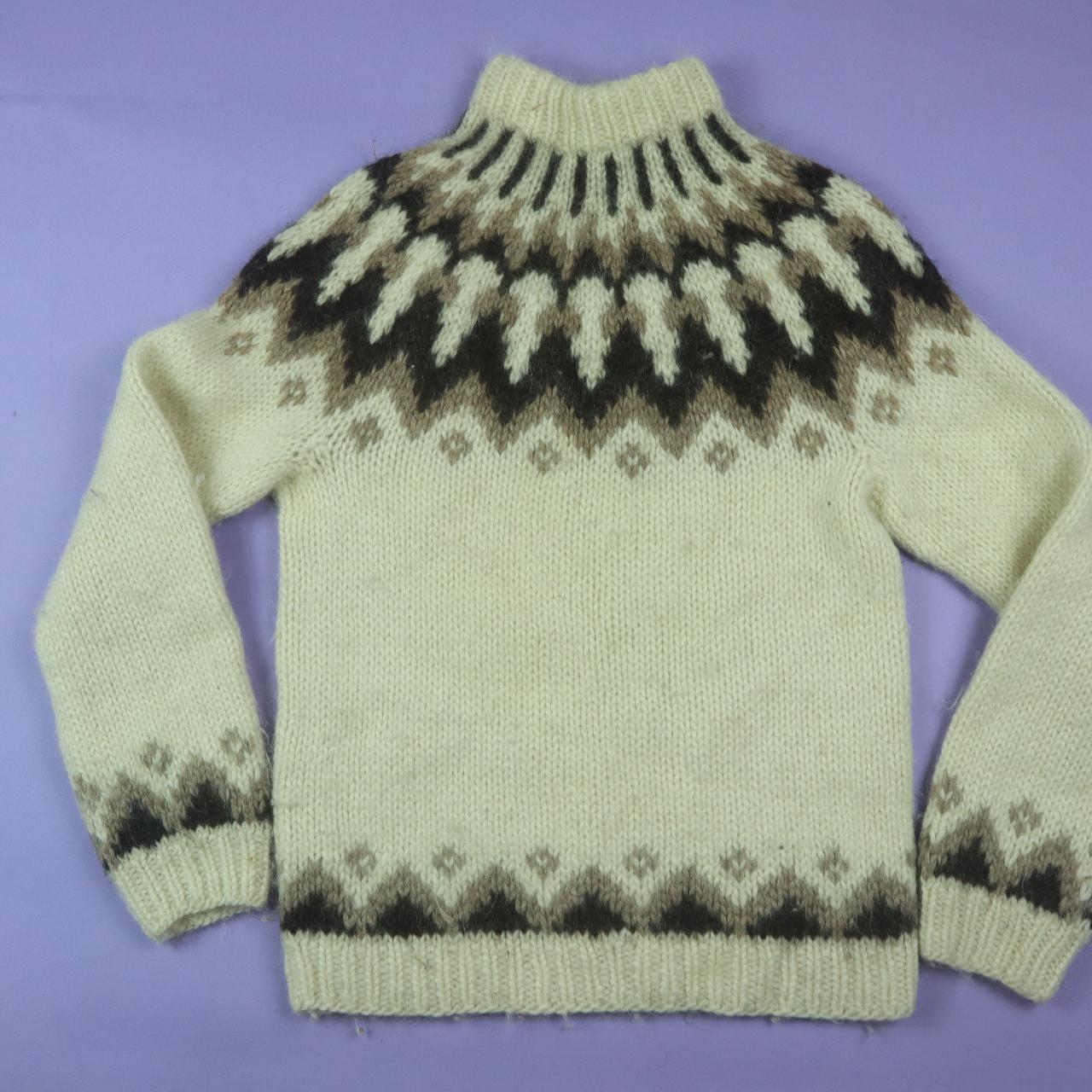 Icelandic Style Nordic Wool 1970's Vintage Crewneck... - Depop