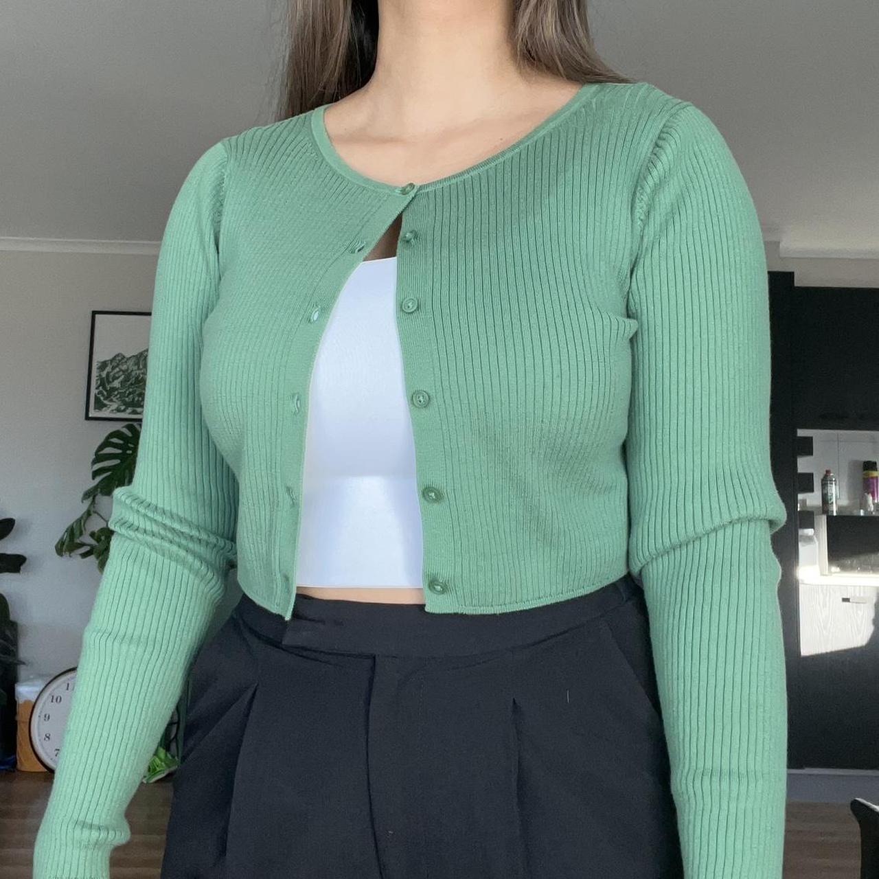 Uniqlo green cardigan - Depop