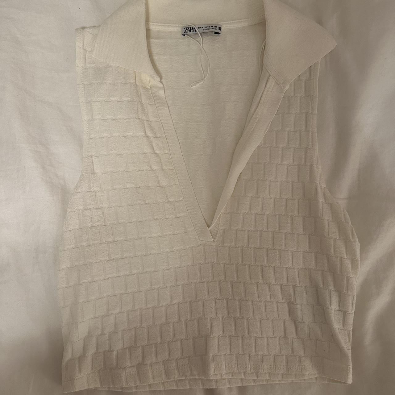 Deep V Neck White Crop Top Brand Newnever Worn Depop