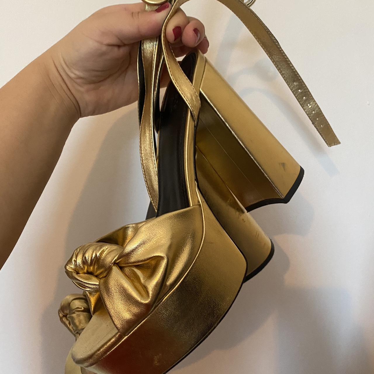 ASOS GOLD PLATFORM HEELS Perfect for Festive Season... - Depop