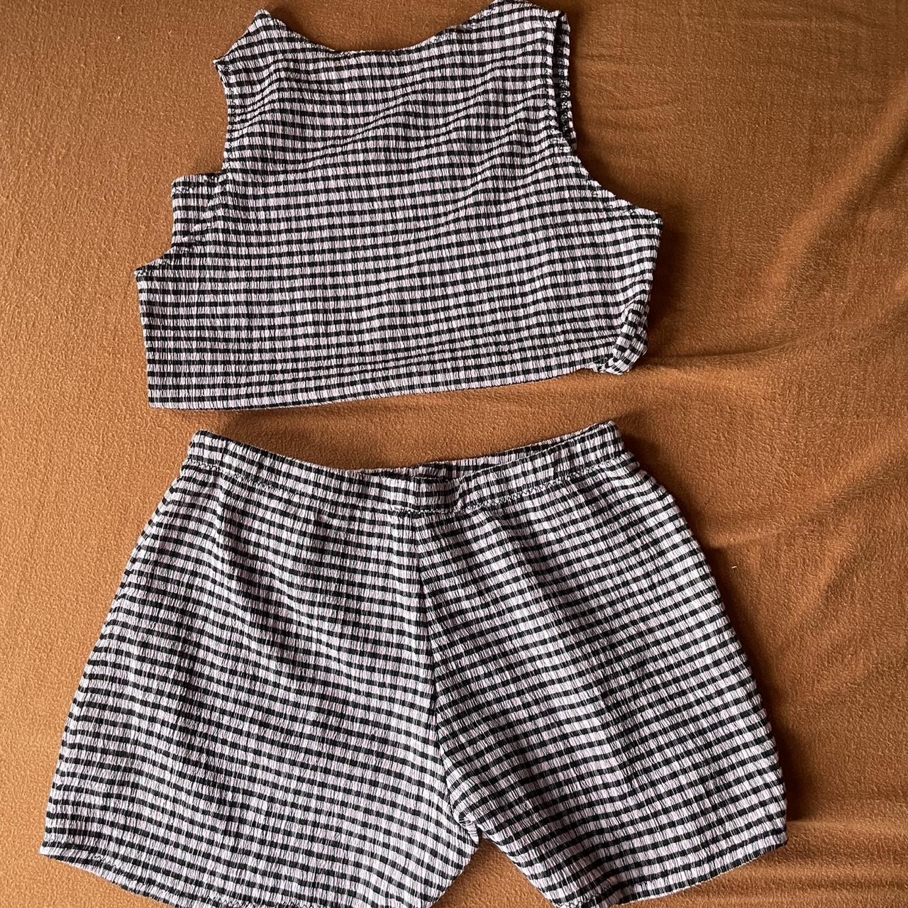 Pink and white super cute gingham checkered tank top... | Depop