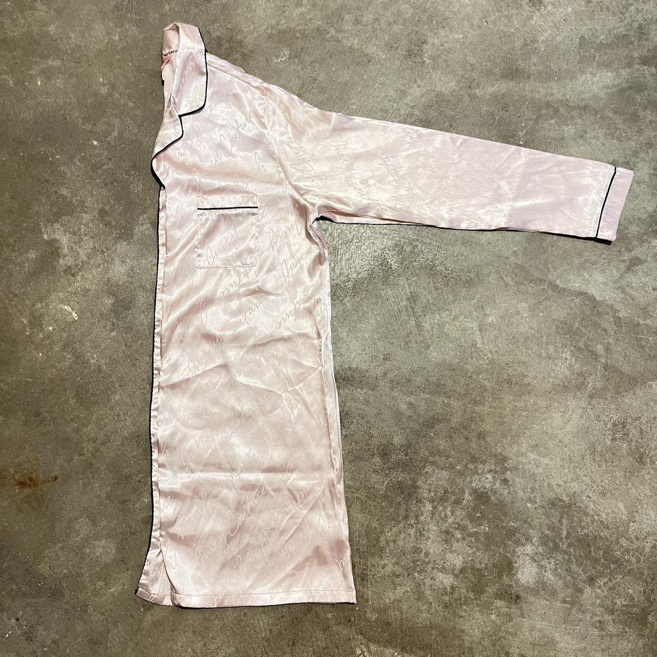 Juicy Couture pink satin pajama dress with black... - Depop