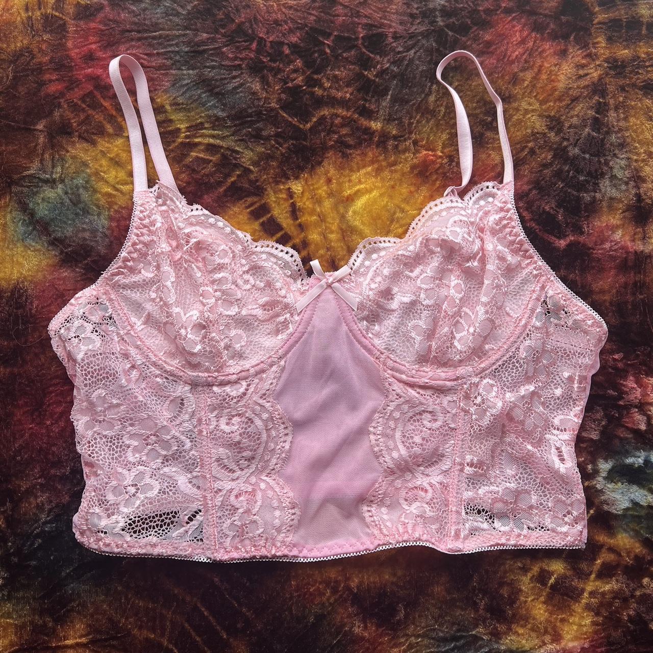 ROMWE harajuku pink mesh/sheer cami lingerine top!... - Depop