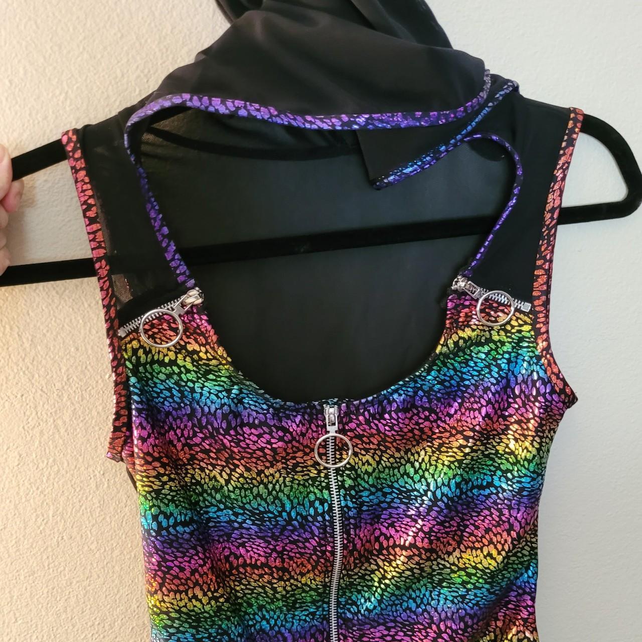 Rainbow shimmer bodysuit Wore once w underwear Has a... - Depop
