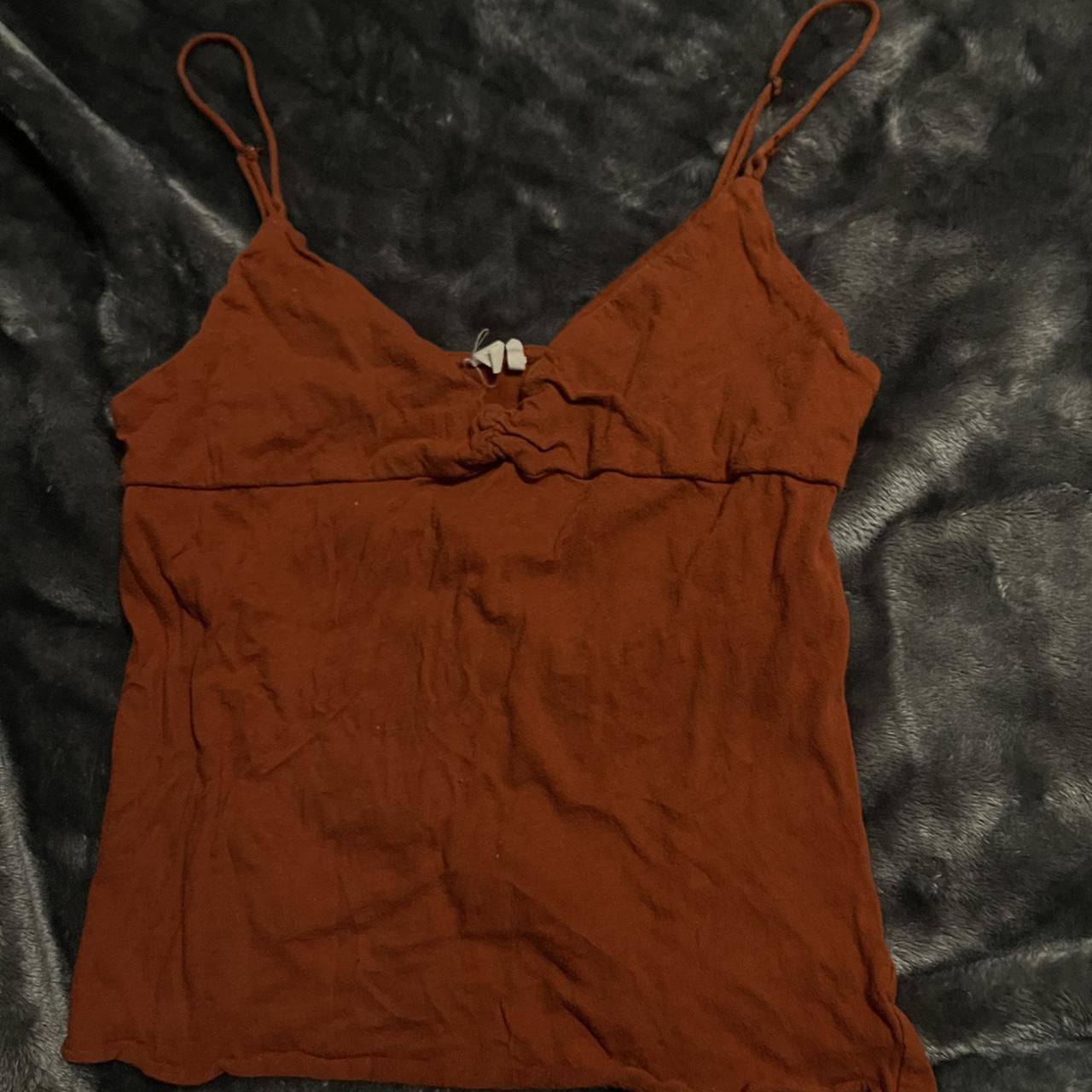 quit from under brand rust tank top with adjustable... - Depop