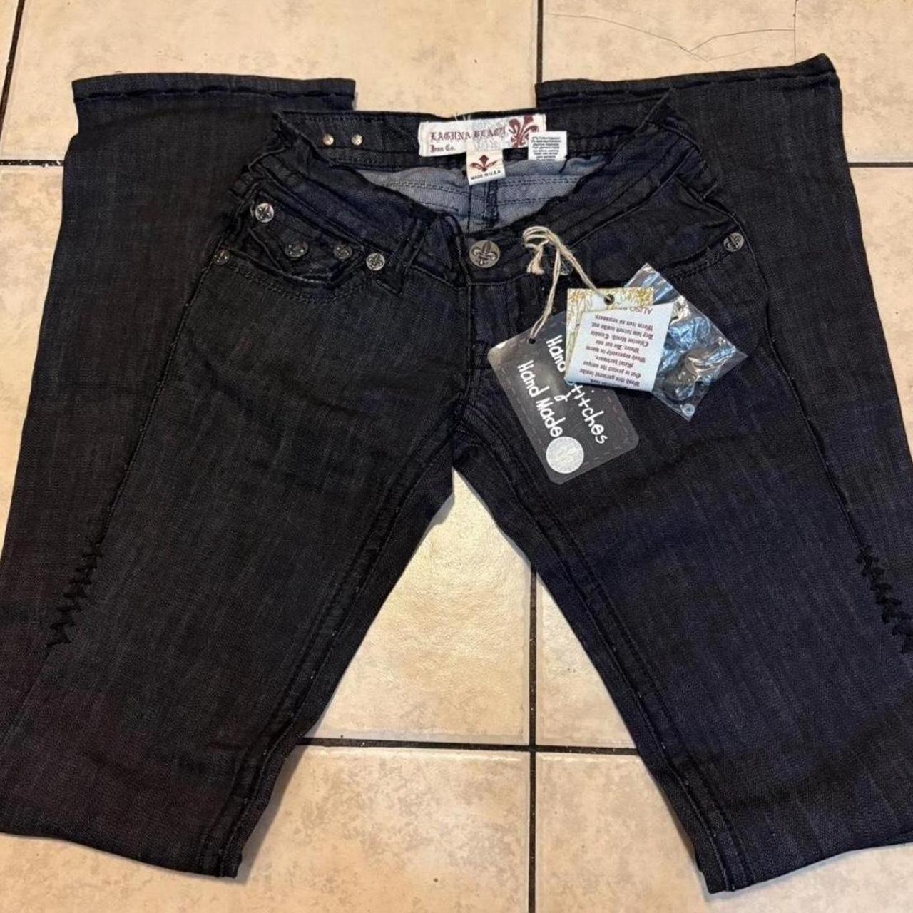 Vintage Black Laguna Beach Low rise bootcut Jeans... | Depop