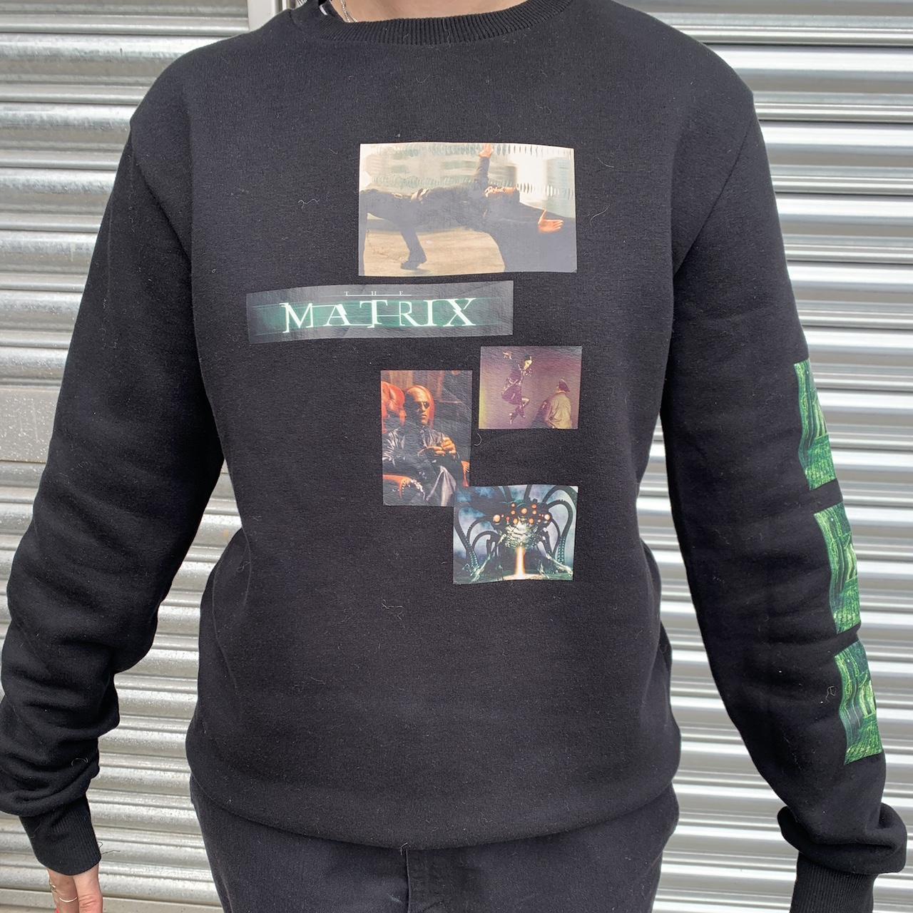 matrix jumper 👀 black jumper with matrix graphics... - Depop