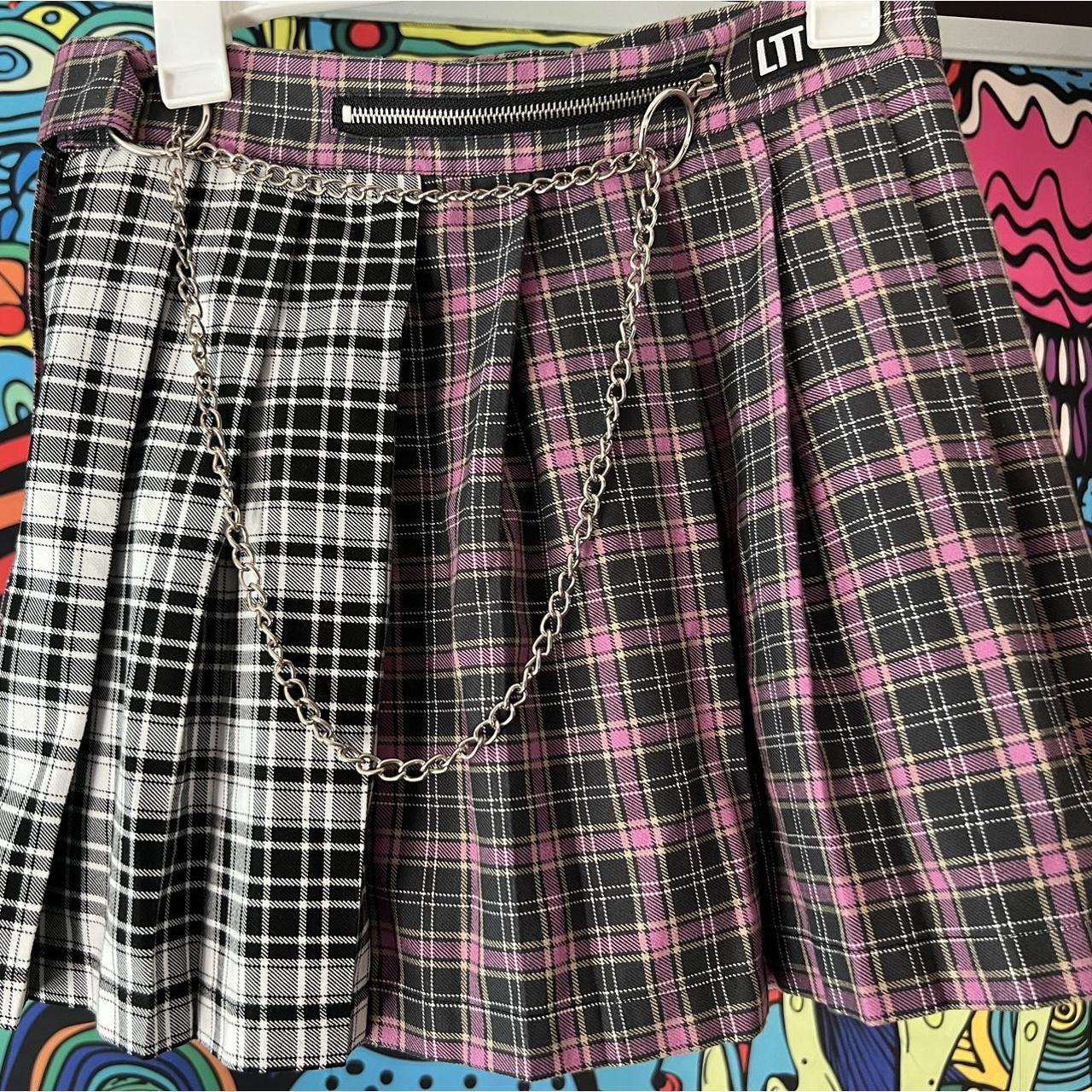Love too true split plaid skirt in size 12 or... - Depop