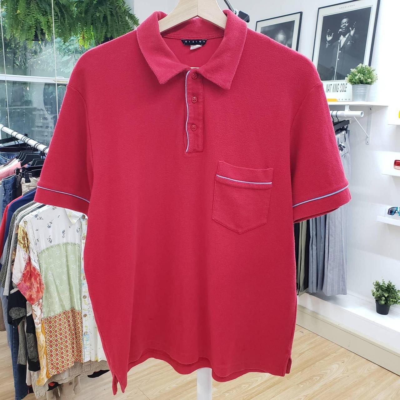 Solid Red Mens Italian Knitted Polo, fits like mens... - Depop