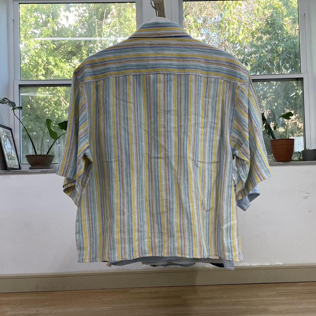 Reworked Mens Striped Box Crop Size: M Length:... - Depop