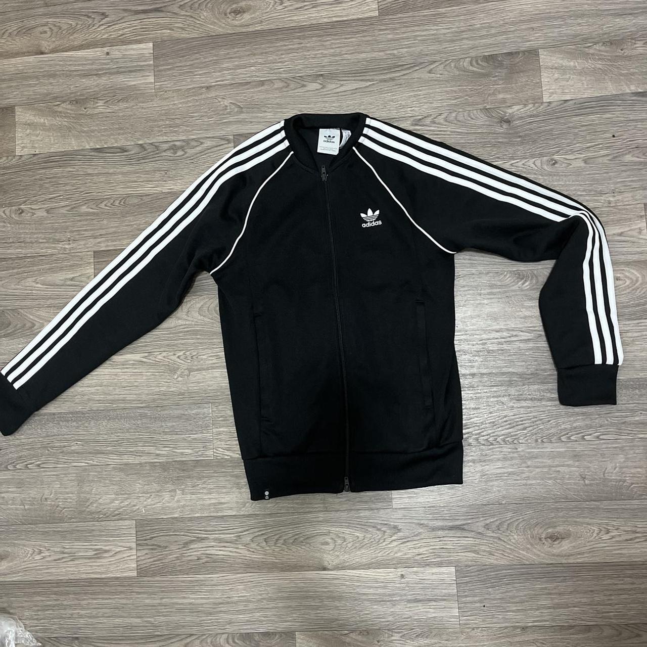 Adidas Men's Black and White Jacket | Depop