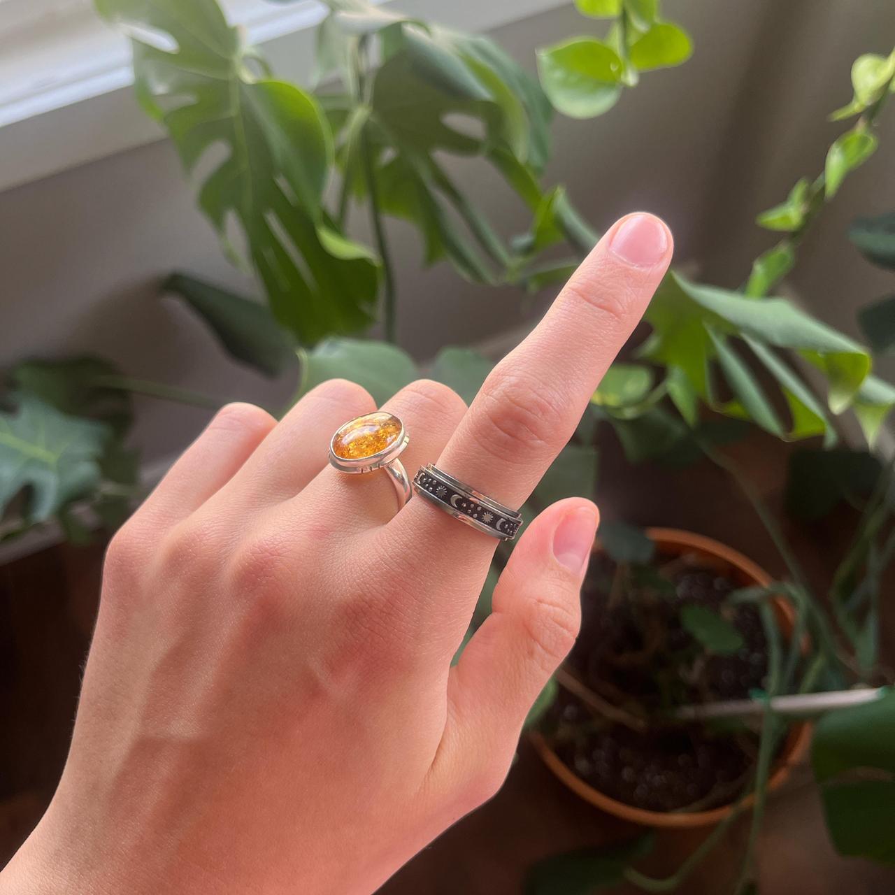 astronomy spinny fidget ring. size 7. unsure of... | Depop