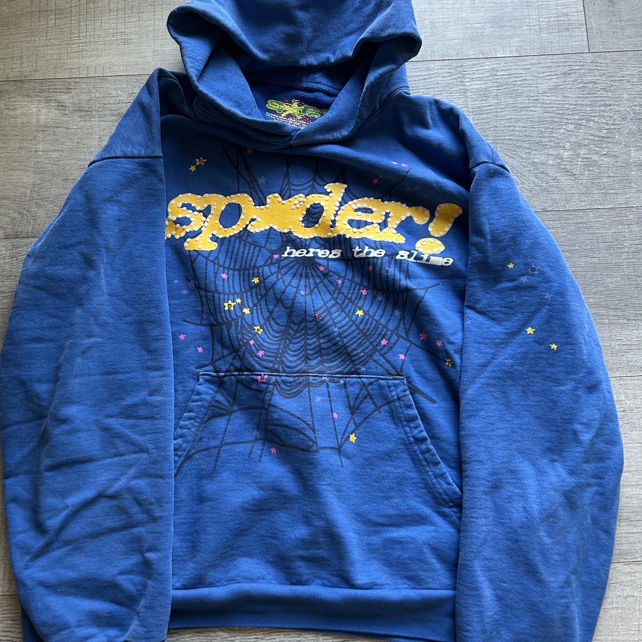 Tc Blue and yellow Spider Worldwide hoodie | Depop