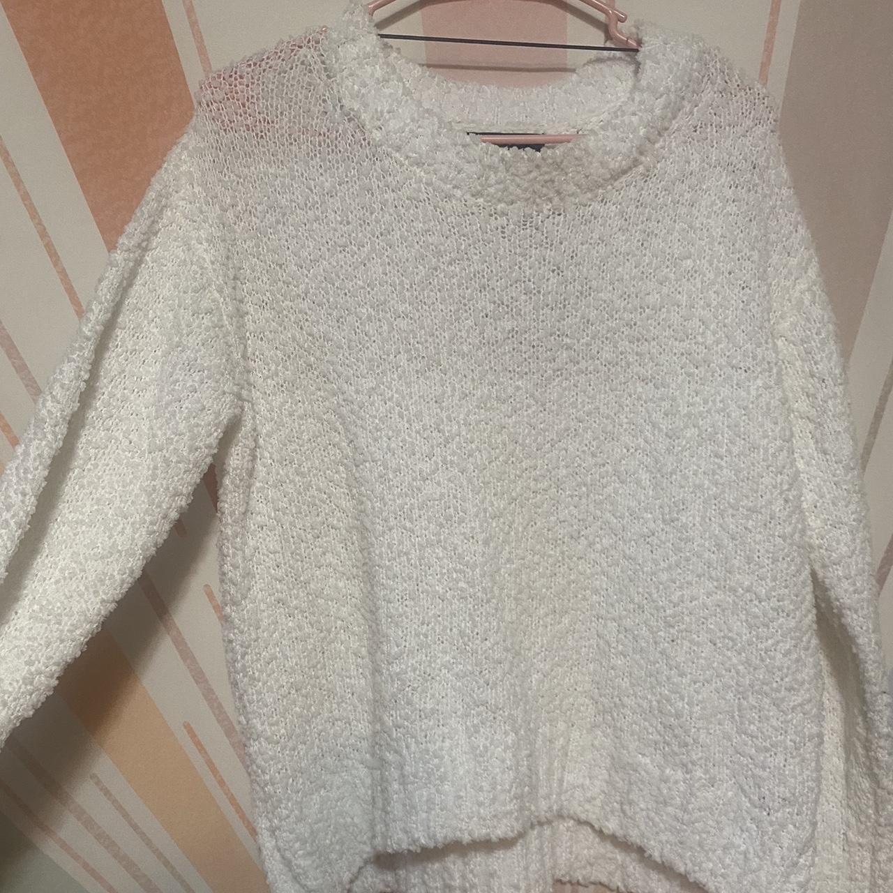Very soft white sweater, never worn. Small pink... - Depop