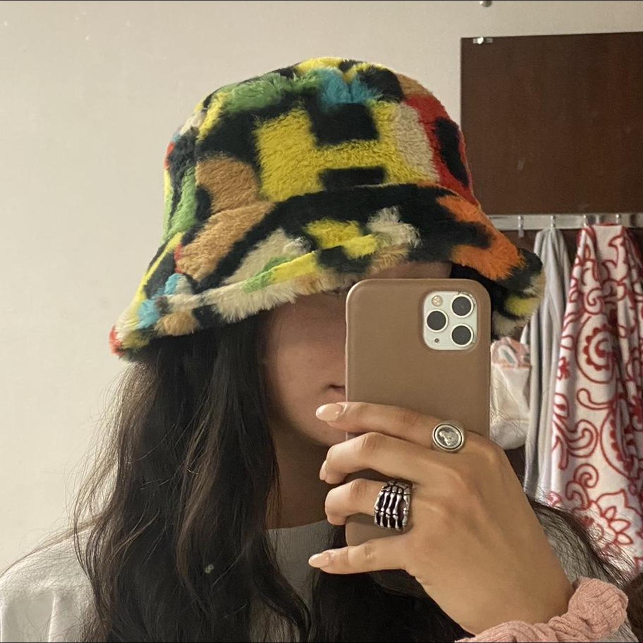 Funky fuzzy alphabet bucket hat - Depop