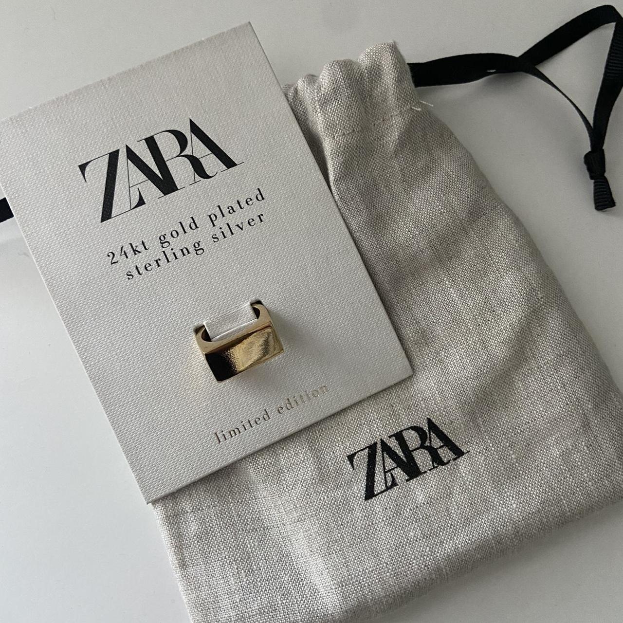 Zara 24k Gold Plated Ring - Brand New - Size S - Depop