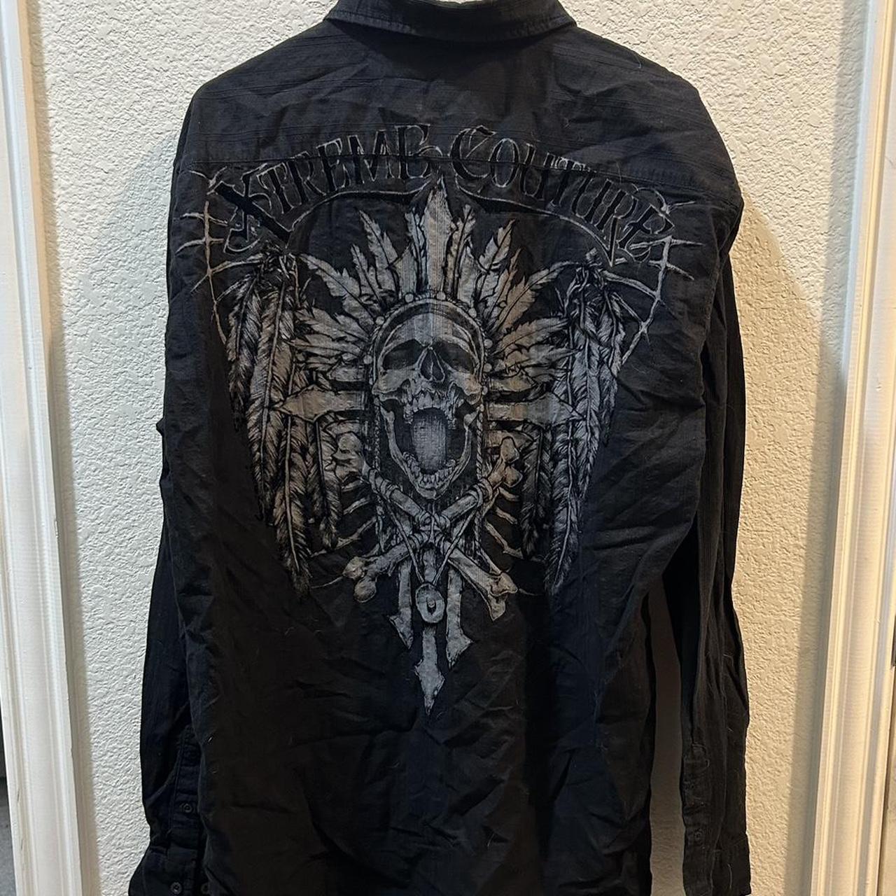 XTREME COUTURE BUTTON UP affliction brand cool... - Depop
