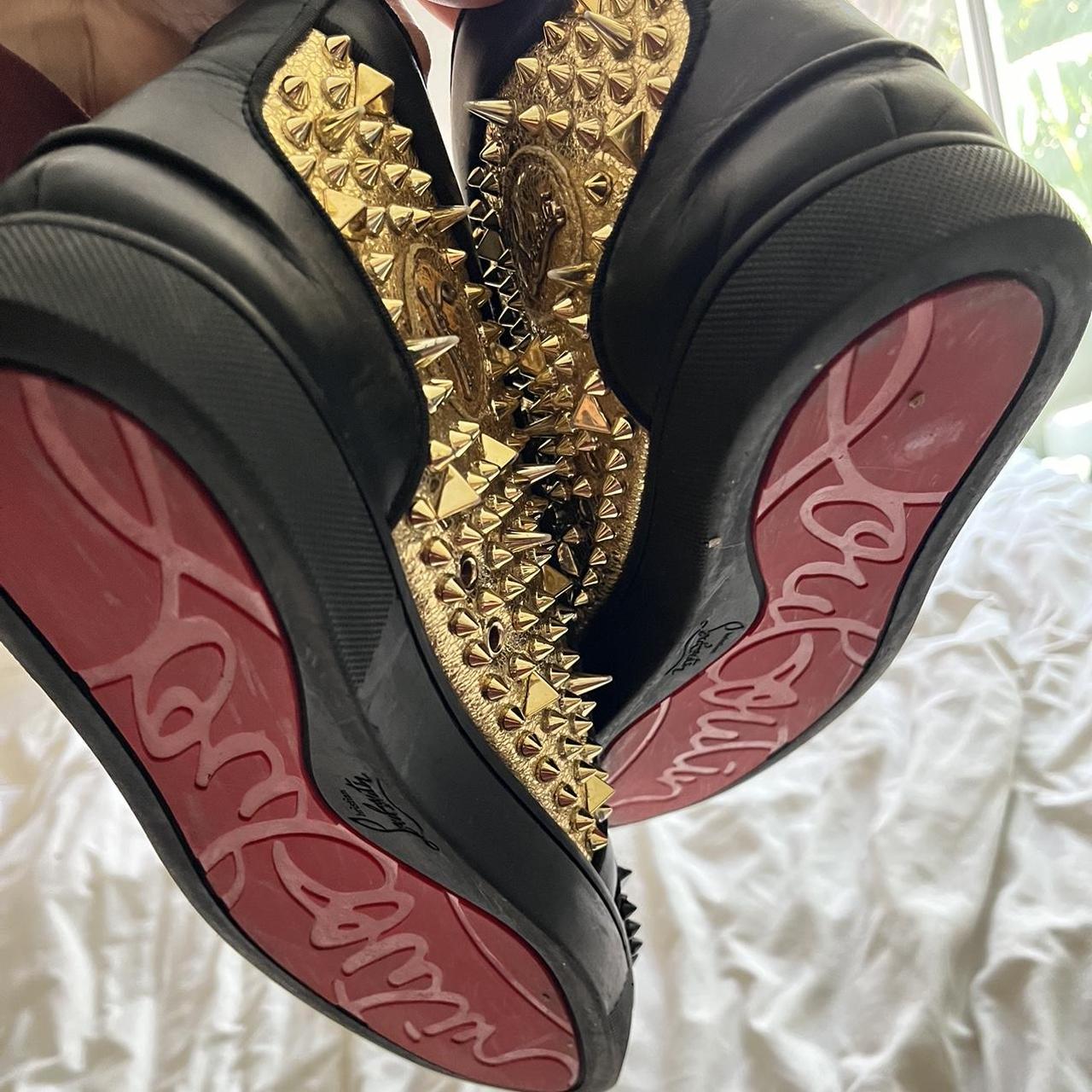 Christian Louboutin red bottom spike shoes. One side... - Depop