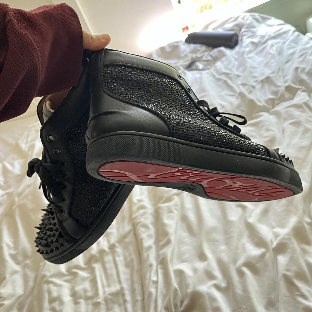 Christian Louboutin red bottom spike shoes. One side... - Depop