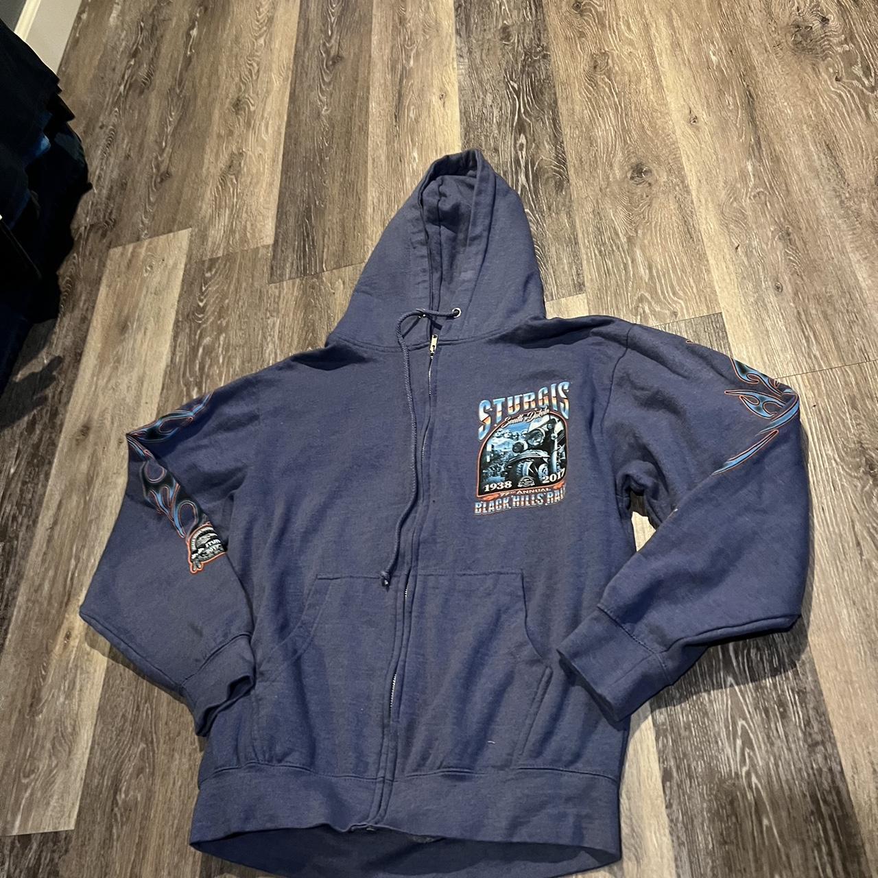 Insane Zip up with flames on sleeves - Depop